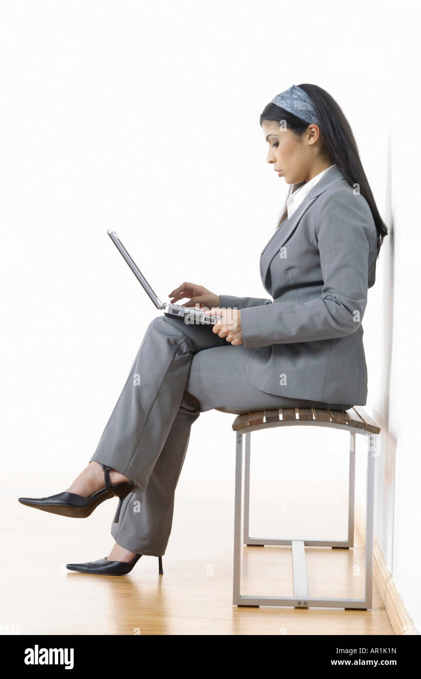 Arab Lady with computer Stock Photo - Alamy