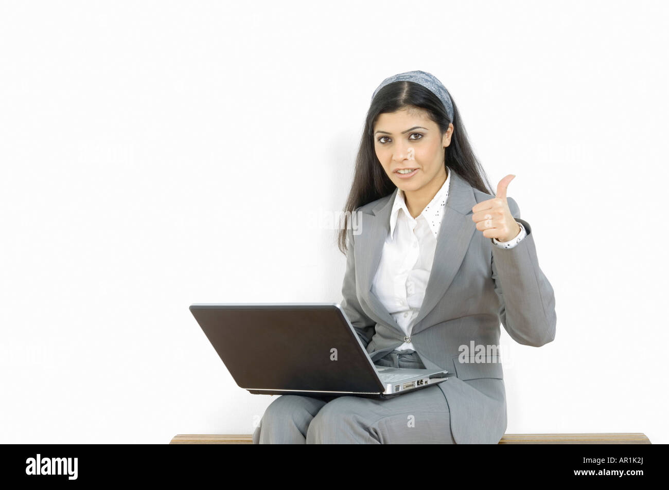 Arab Lady with computer Stock Photo - Alamy