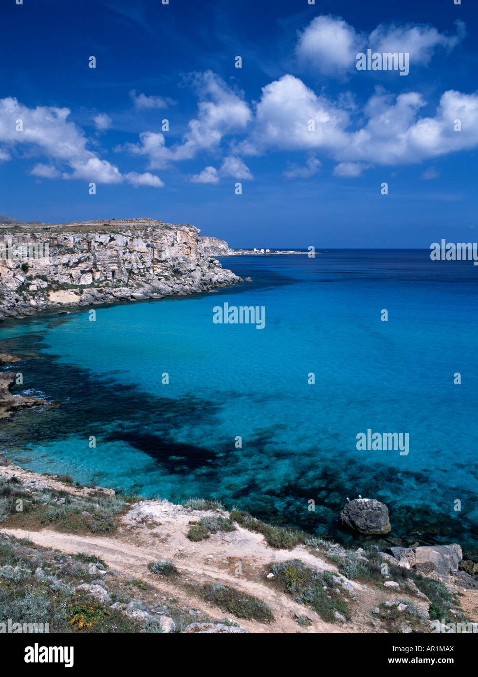 Cala Rossa Bay Favignana Island Egadi Islands Sicily Italy Europe Stock ...