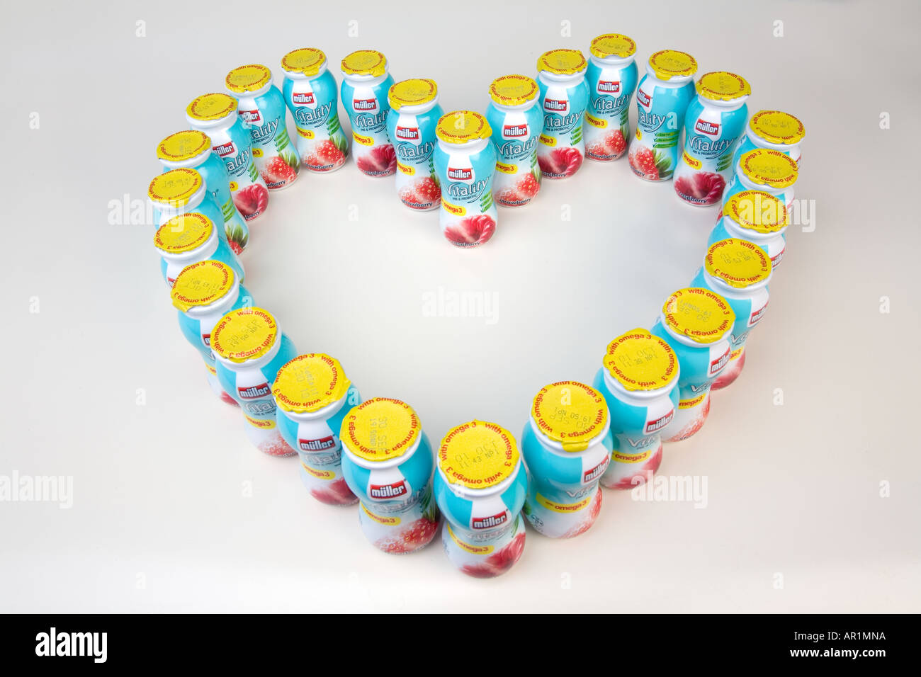 Healthy Raspberry Pro Biotic, Probiotic Yogurt Drink in Heart shape ...