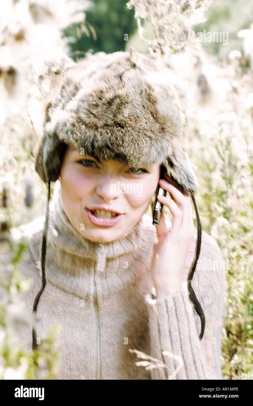 outdoor autumn day mead field grass close up portrait woman young 25 30 ...
