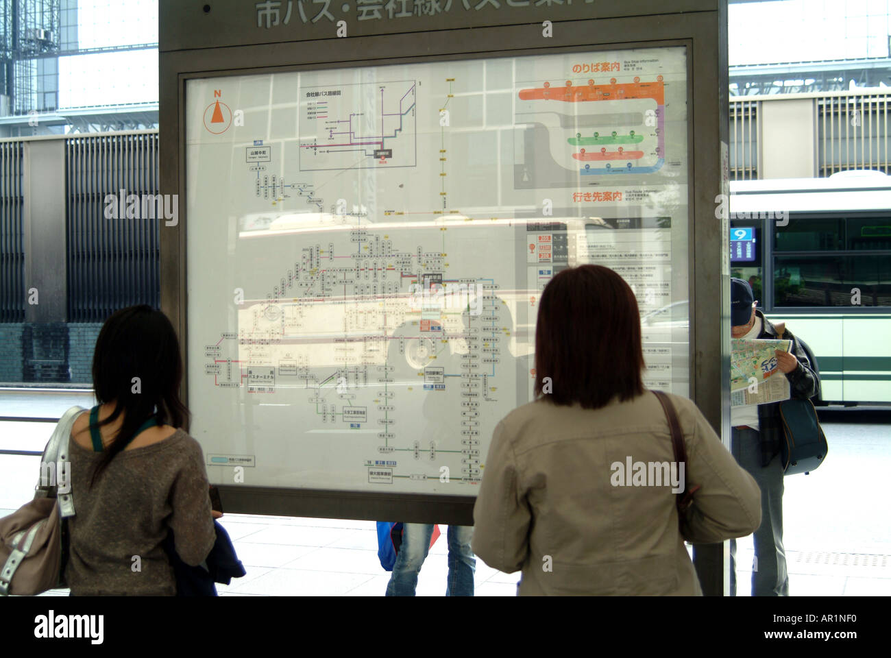 Bus map at Kyoto Station terminal Kyoto Japan Stock Photo - Alamy