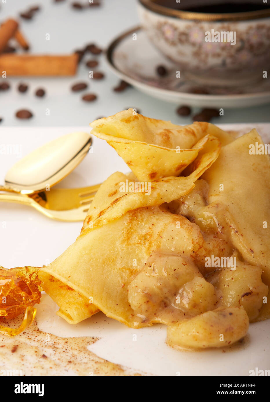 Pancake bag with bananas Stock Photo - Alamy