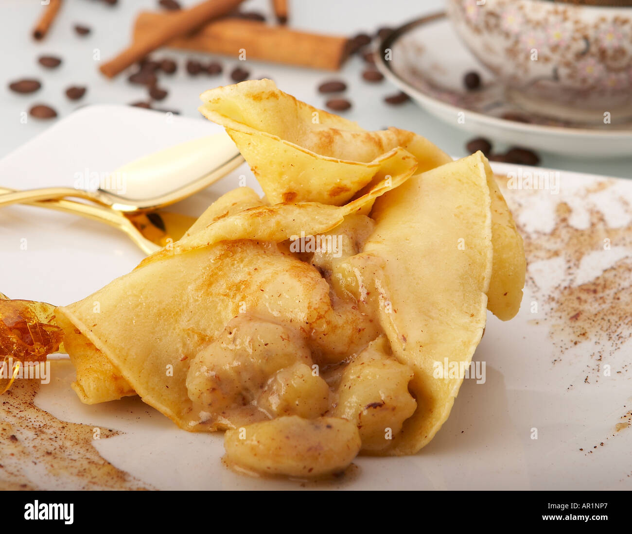 Pancake bag with bananas Stock Photo - Alamy