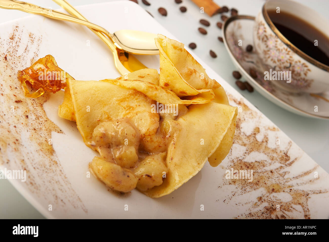 Pancake bag with bananas Stock Photo - Alamy