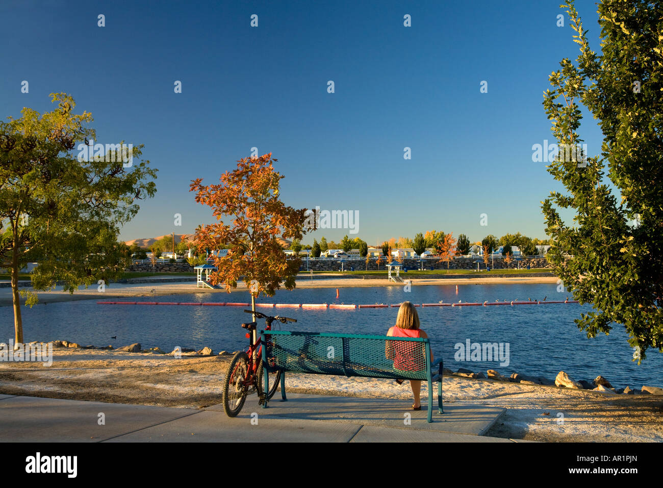 Biking around Sparks Marina Park in Sparks near Reno Nevada Stock Photo ...