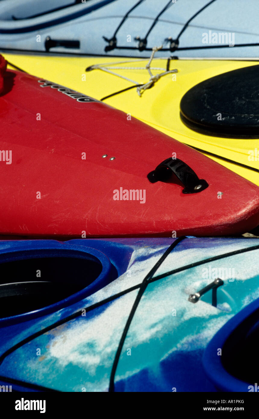 Close up of kayaks canoes Stock Photo - Alamy