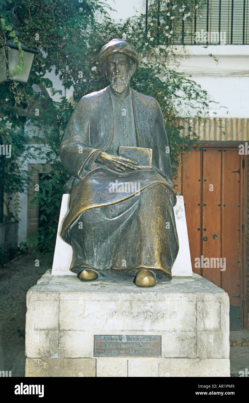 Ben Maimonides statue, Calle Judios, Tiberiadus Square, Jewish Quarter ...