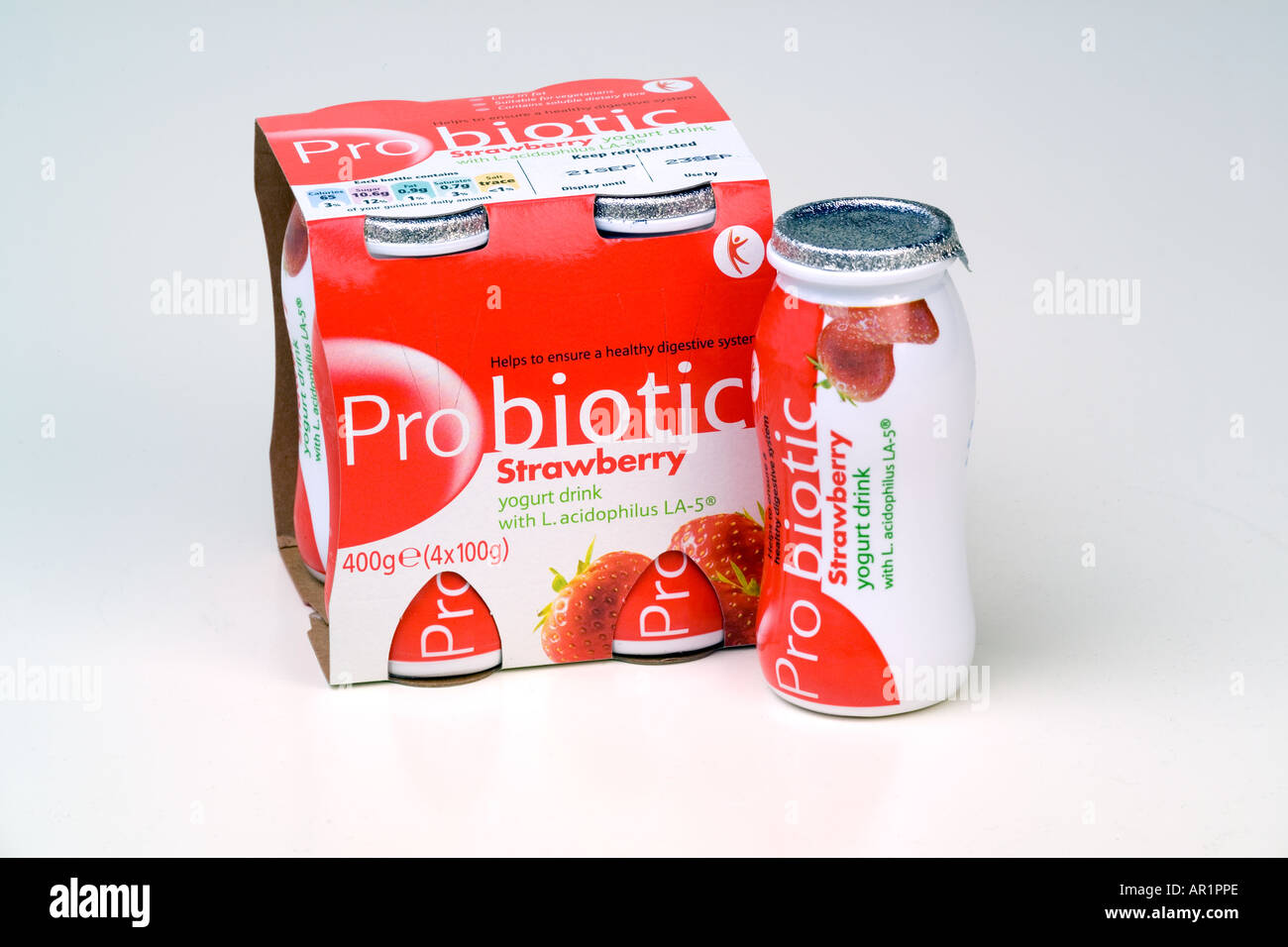 Healthy Strawberry Pro Biotic, Probiotic Yogurt Drink Stock Photo - Alamy