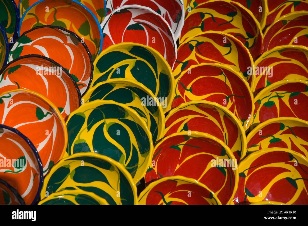 MEXICO Yucatan Chichen Itza pattern of coloured ceramics Stock Photo ...