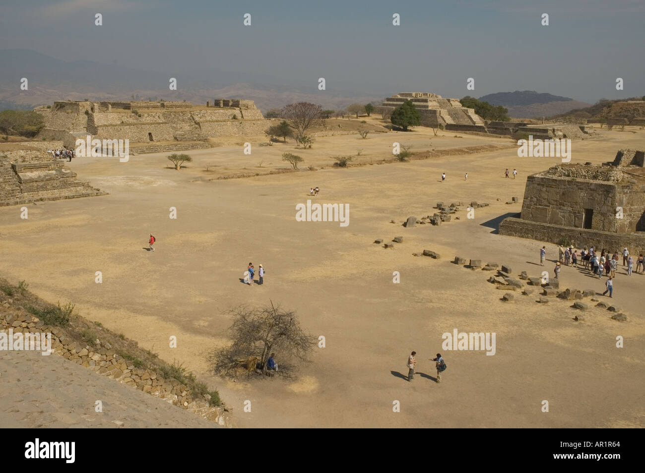 MEXICO Oaxaca Monte Alban orig 200 BC view of the Gran Plaza with the ...