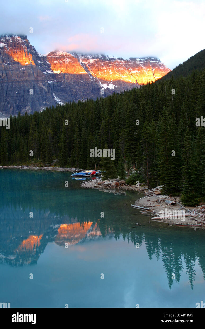 Moraine Lake Banff National Park Alberta water Canada Stock Photo - Alamy