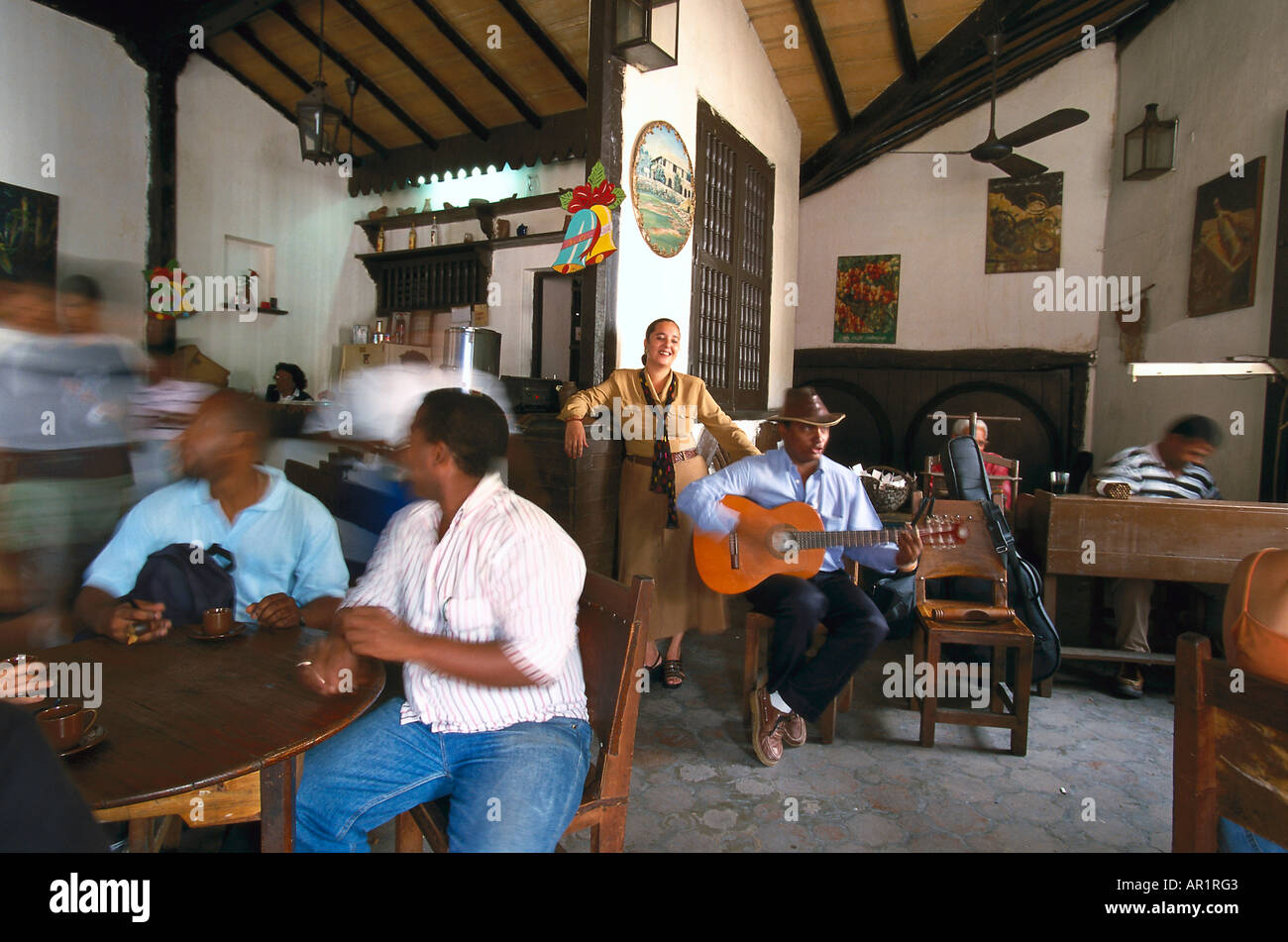 musicians, cafe bar in Santiago de Cuba, Cuba Stock Photo - Alamy