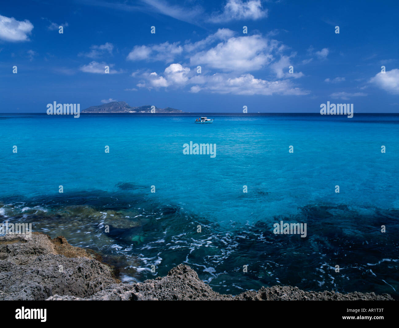 Cala Rossa Bay Favignana Island Egadi Islands Sicily Italy Europe Stock ...