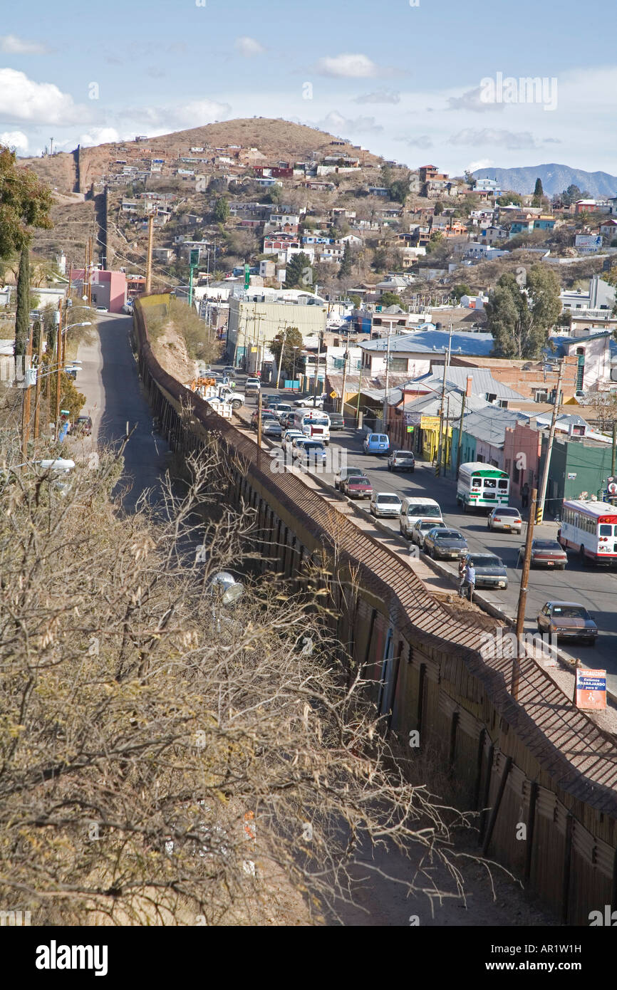 Nogales Arizona A section of the border fence that separates the United ...