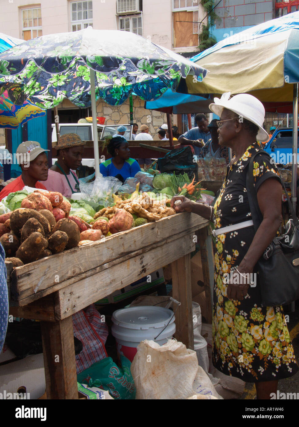 Fruit and Vegetable Stall St Georges Grenada Caribbean Stock Photo - Alamy