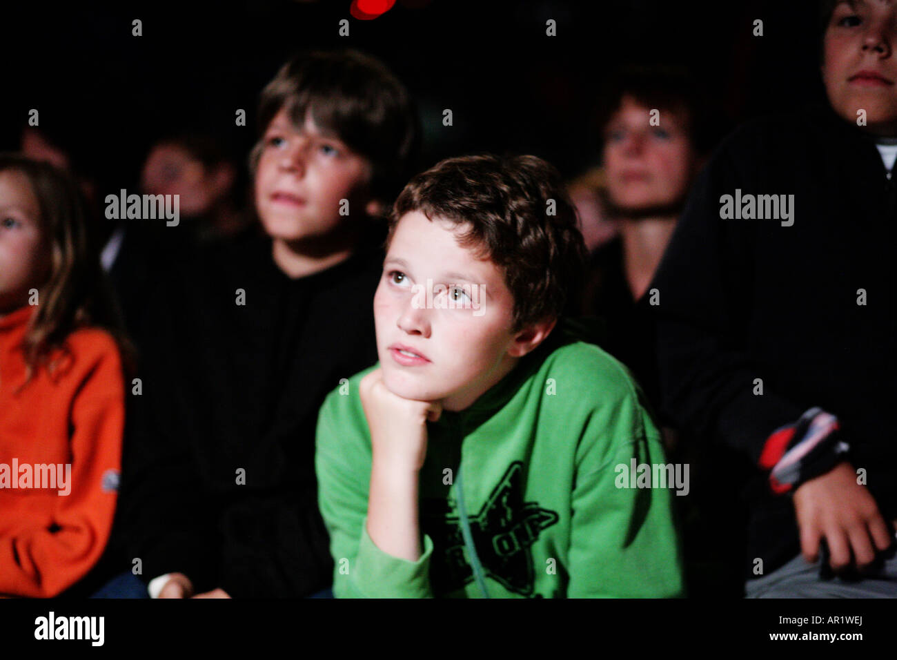 Audience watching a show in a small theatre Stock Photo - Alamy