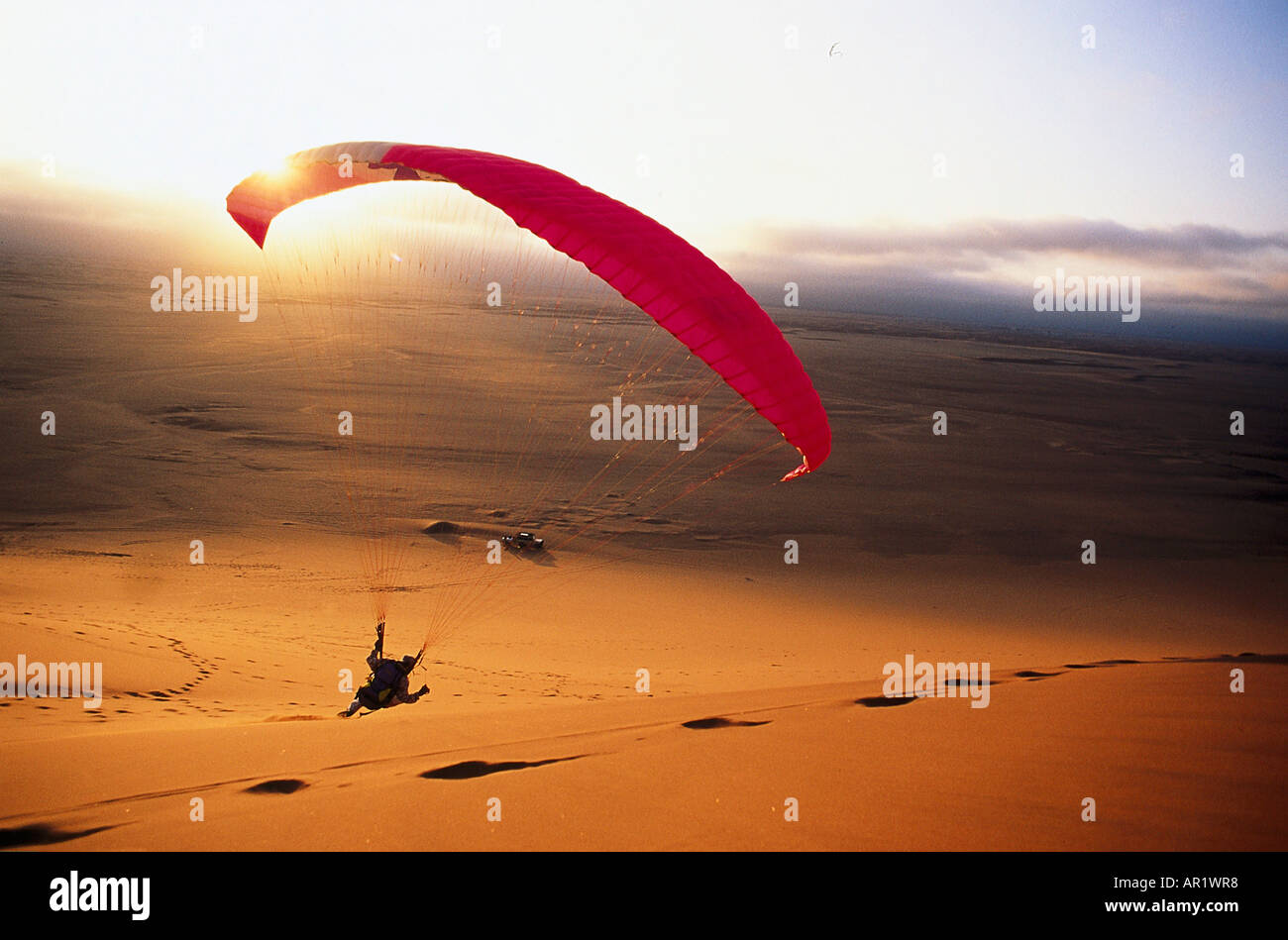 Paragliding in Walfish bay in Namibia, Africa Stock Photo - Alamy