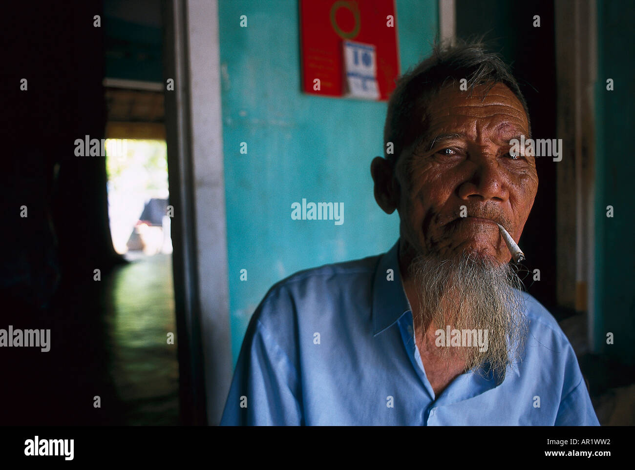 Old Man, Hue Vietnam Stock Photo - Alamy
