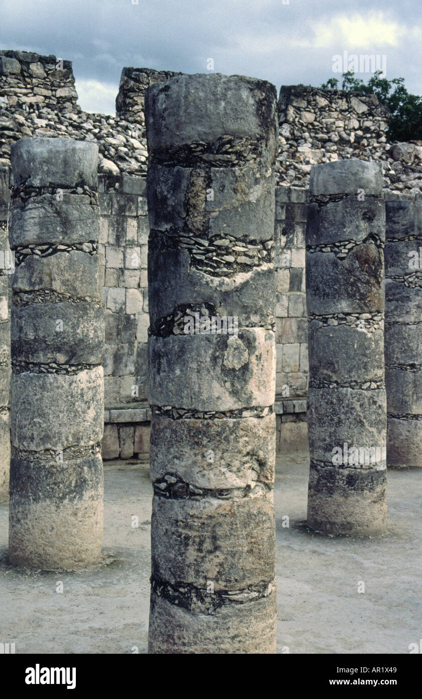 Group of the Thousand Columns at the Temple of Warriors at Chichen Itza ...