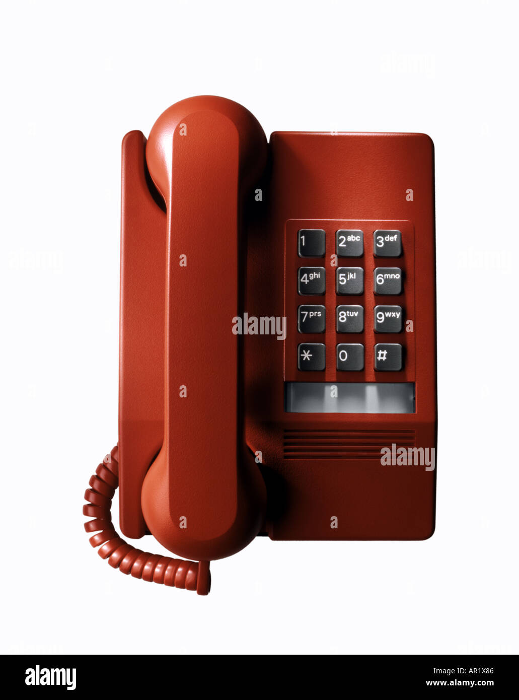 one red simple telephone Stock Photo - Alamy