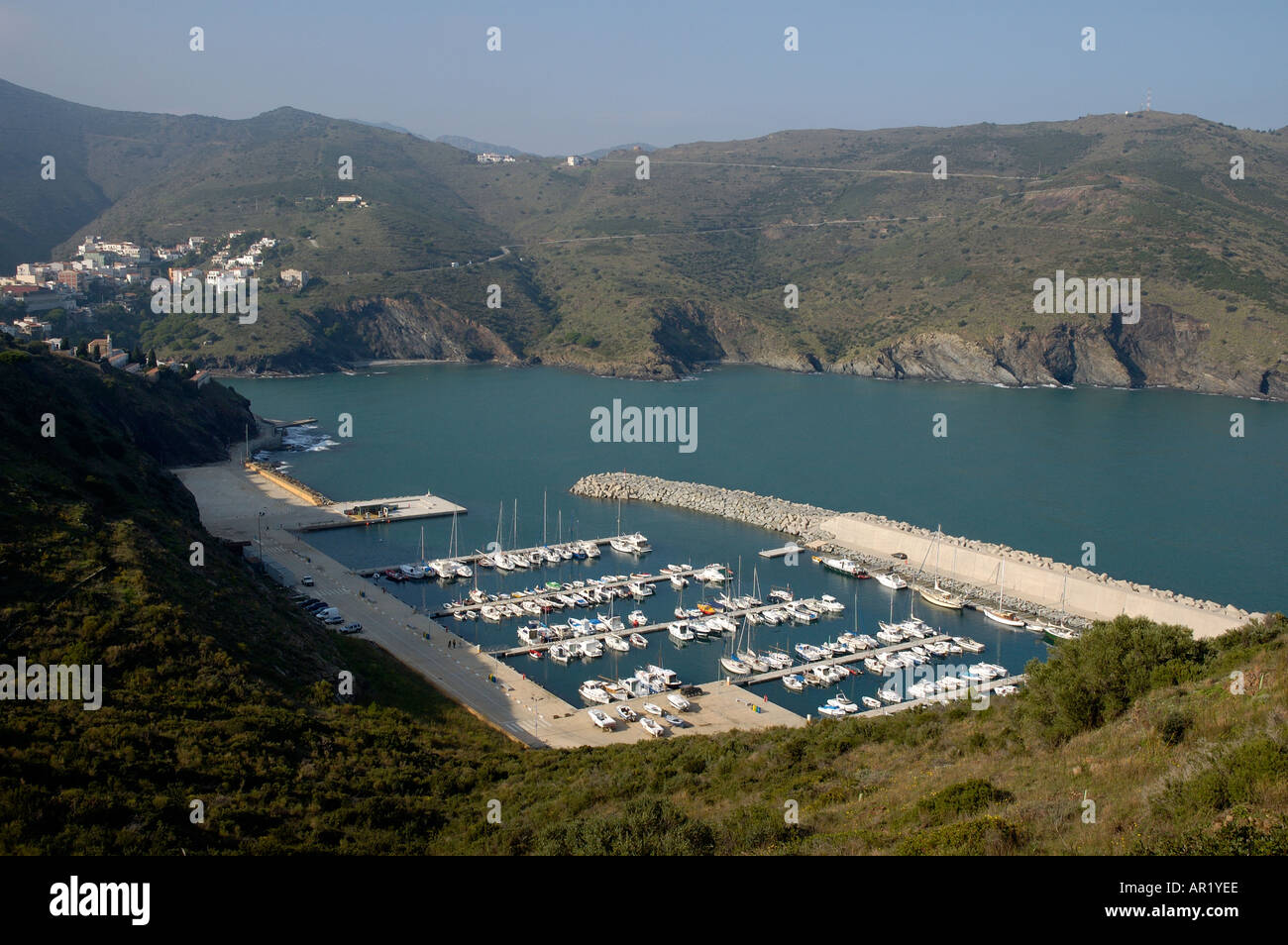 Portbou marina the last Spanish town before the French border Stock ...