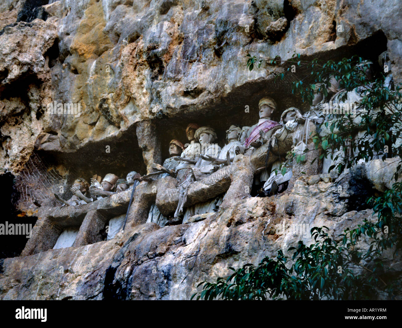 Lemo village Tana Toraja Sulawesi Celebes Tau tau wooden funeral ...