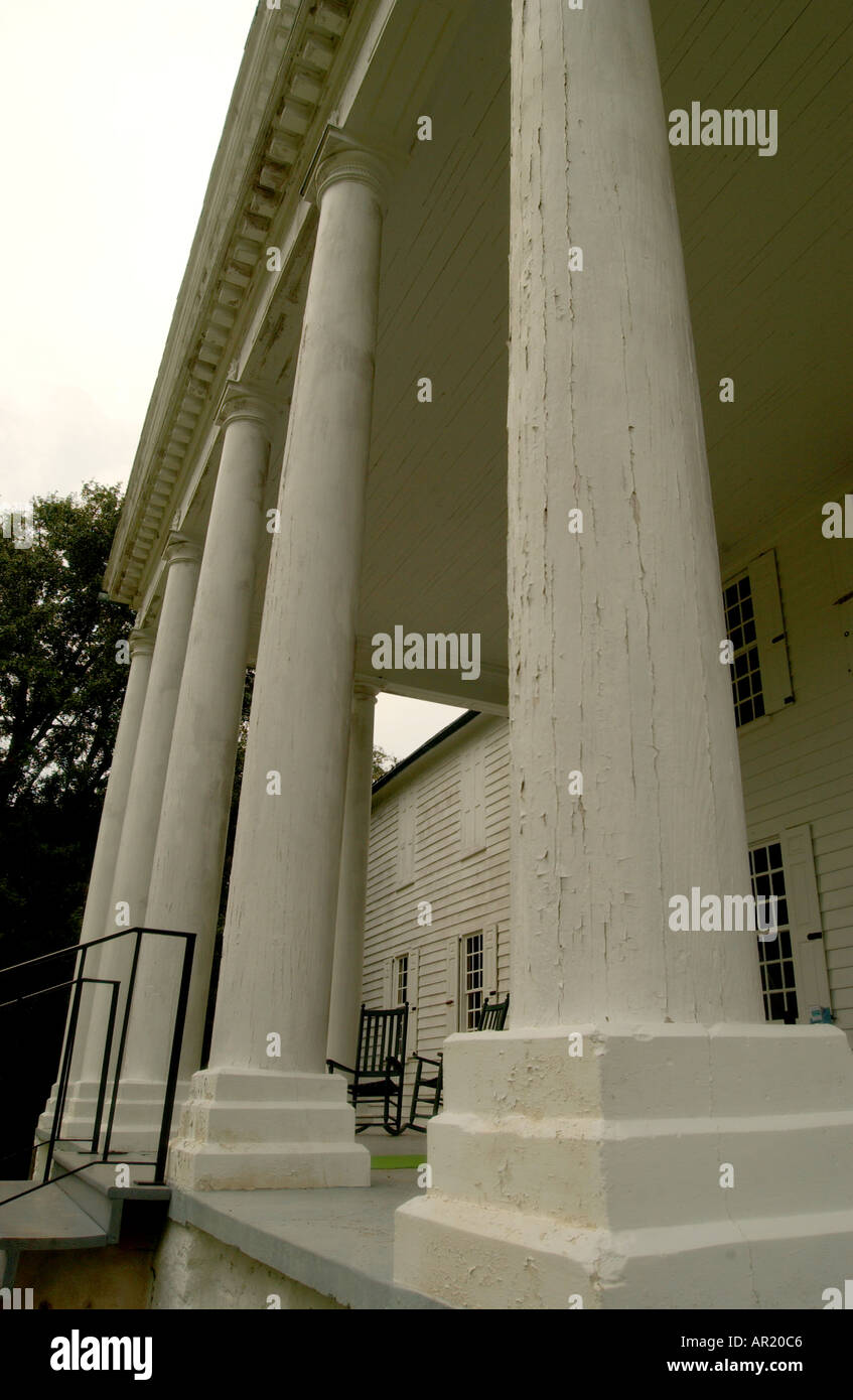 Vertical color image of white columns on the front of a building Stock ...