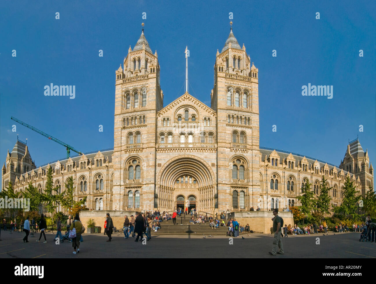 Horizontal panoramic wide angle of the elaborate front entrance of the ...