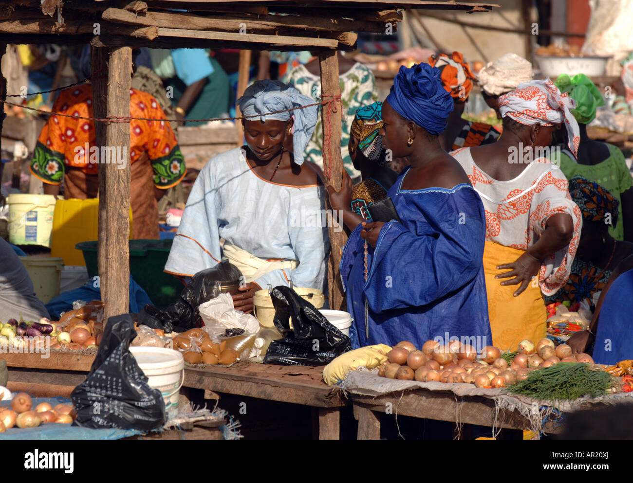 Food market in Tanji, The Gambia, West Africa Stock Photo - Alamy