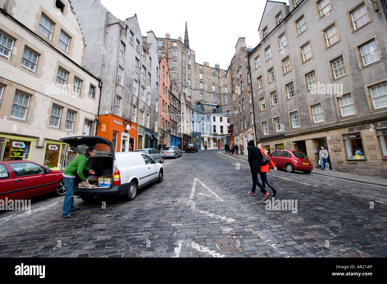 West Bow Street in Edinburgh Scotland December 8 2007 Stock Photo - Alamy