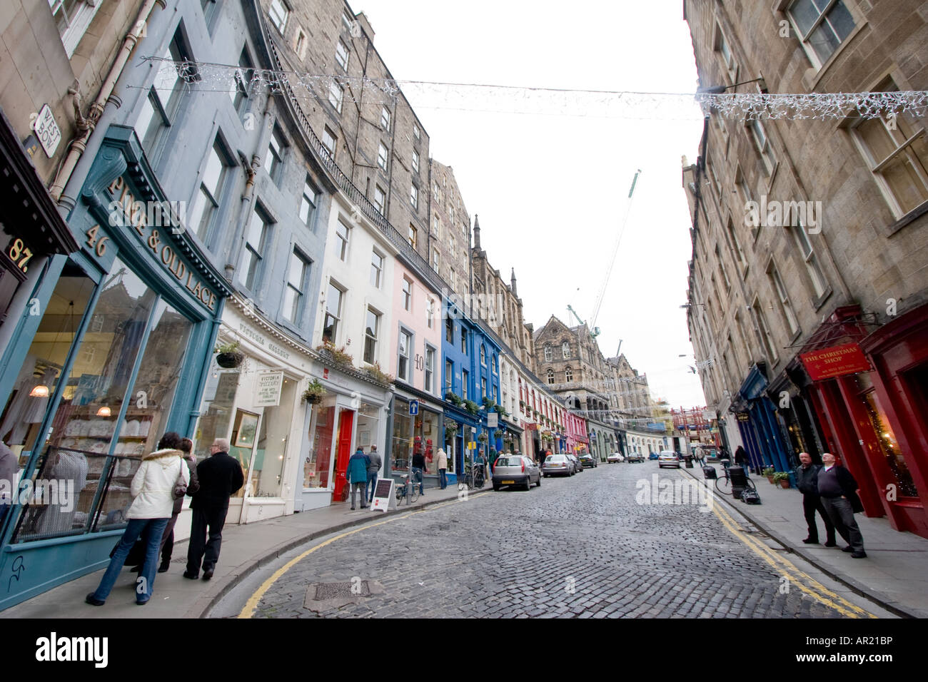 West Bow Street in Edinburgh Scotland December 8 2007 Stock Photo - Alamy