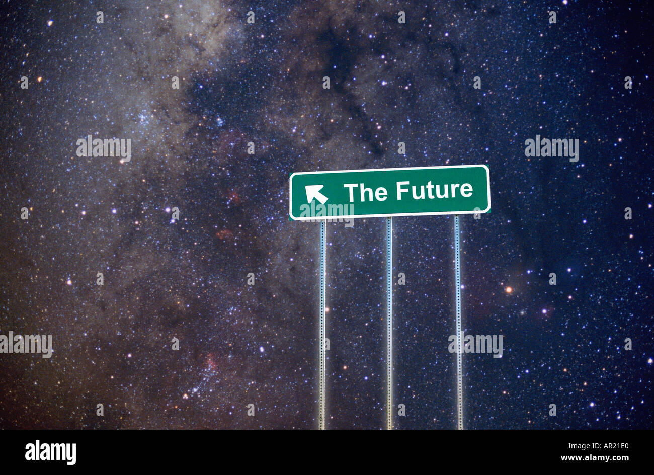 Road sign The Future Stock Photo - Alamy