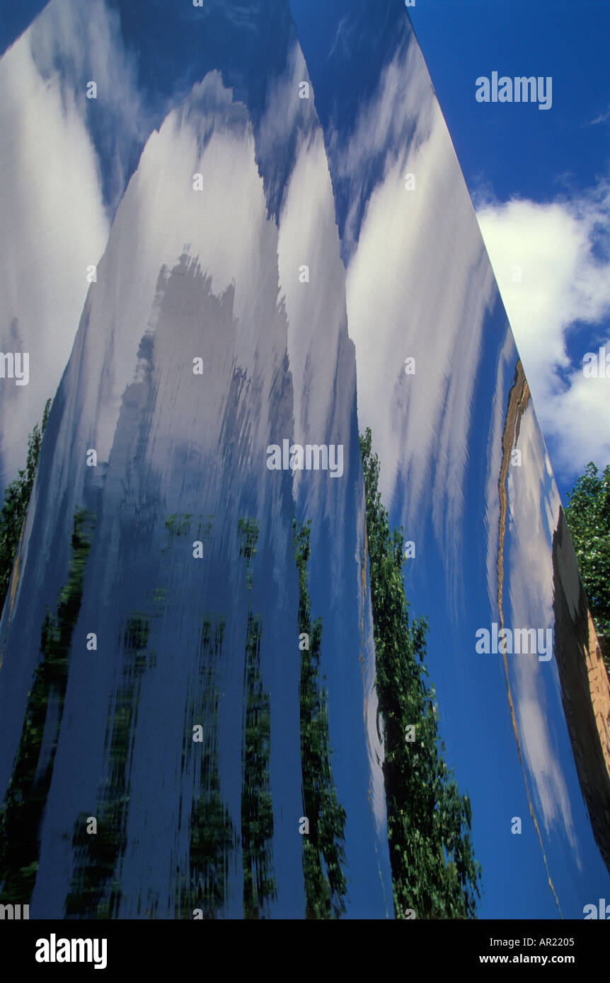 The stainless steel Sky Mirror outside the Nottingham Playhouse theatre ...