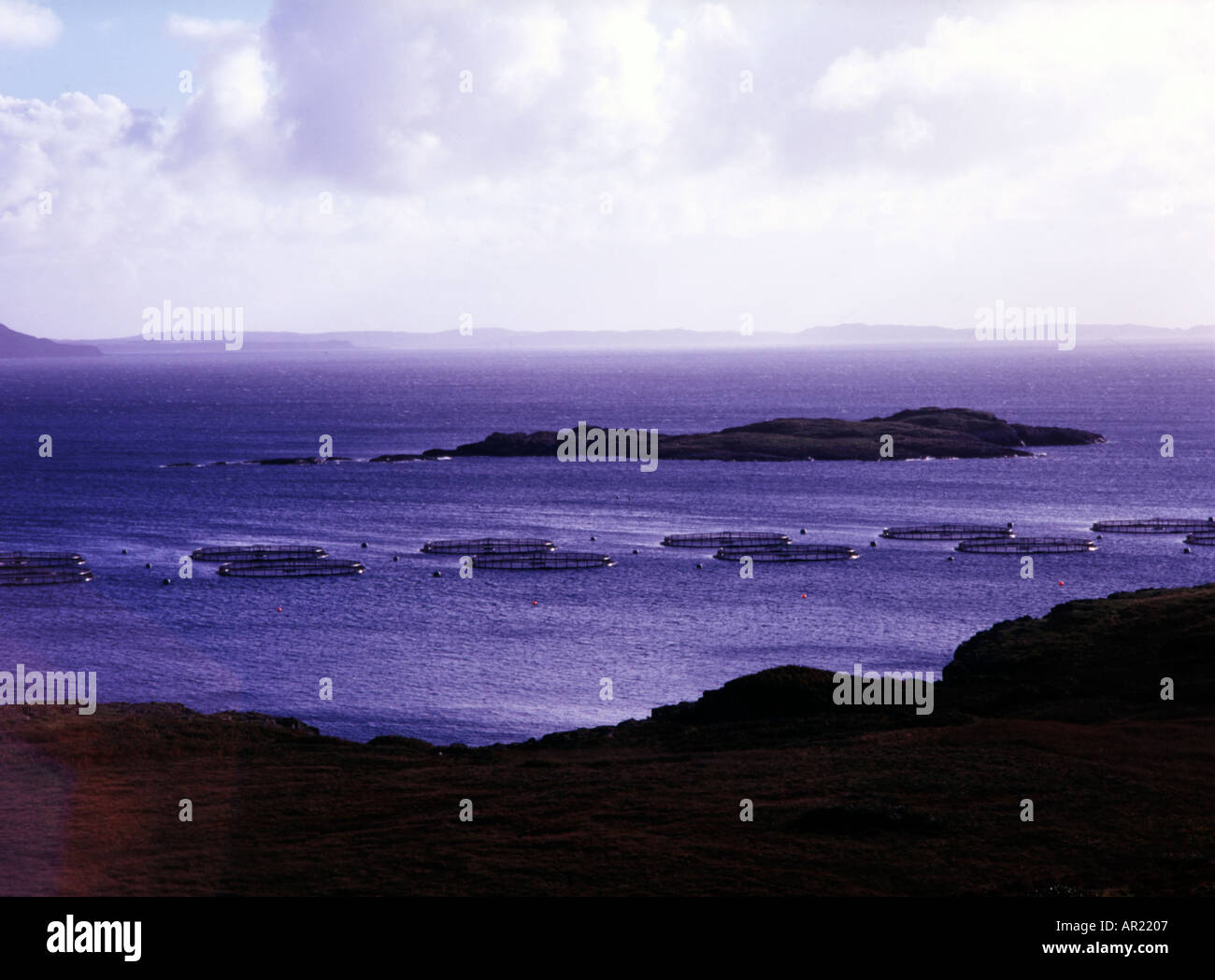 Salmon Farming off Isle of Ulva West Coast Scotland Stock Photo - Alamy