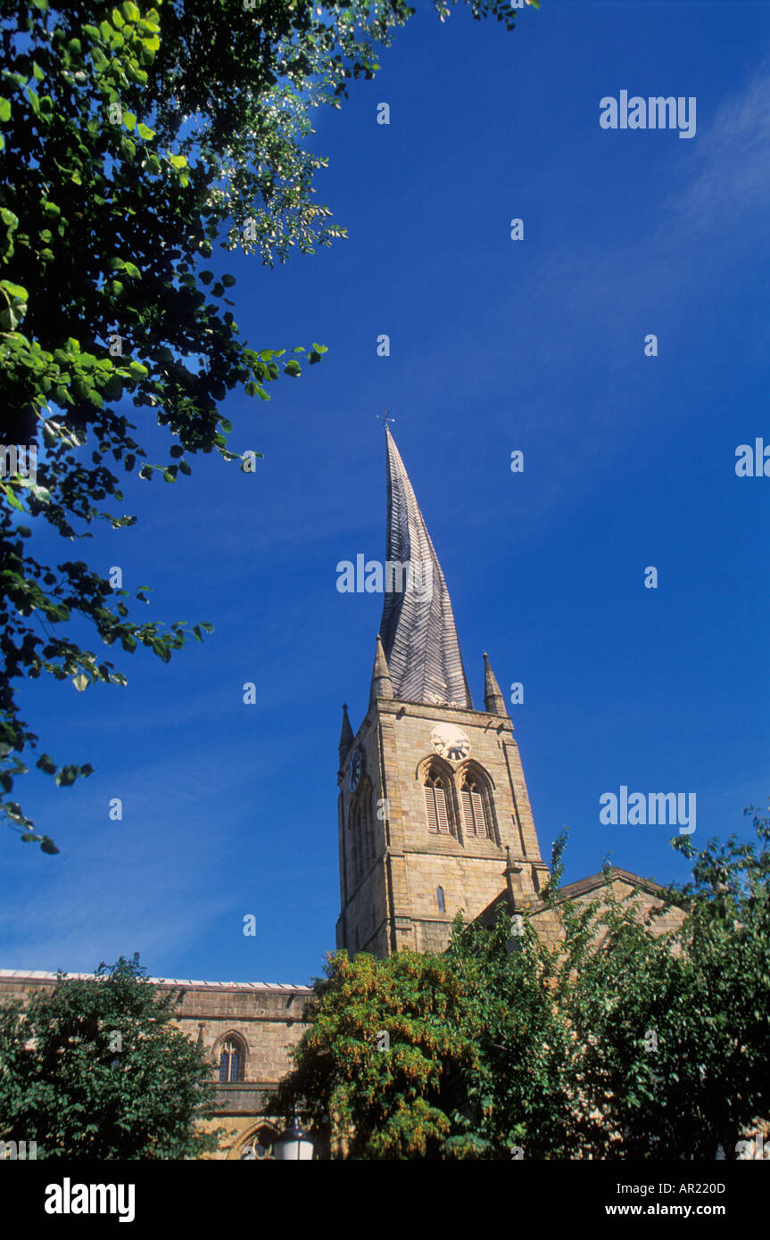 Uk crooked spire of st marys and all saints church hi-res stock ...