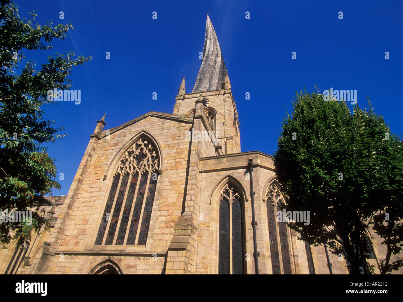 St Mary's Church Chesterfield with twisted spire Derbyshire England GB ...