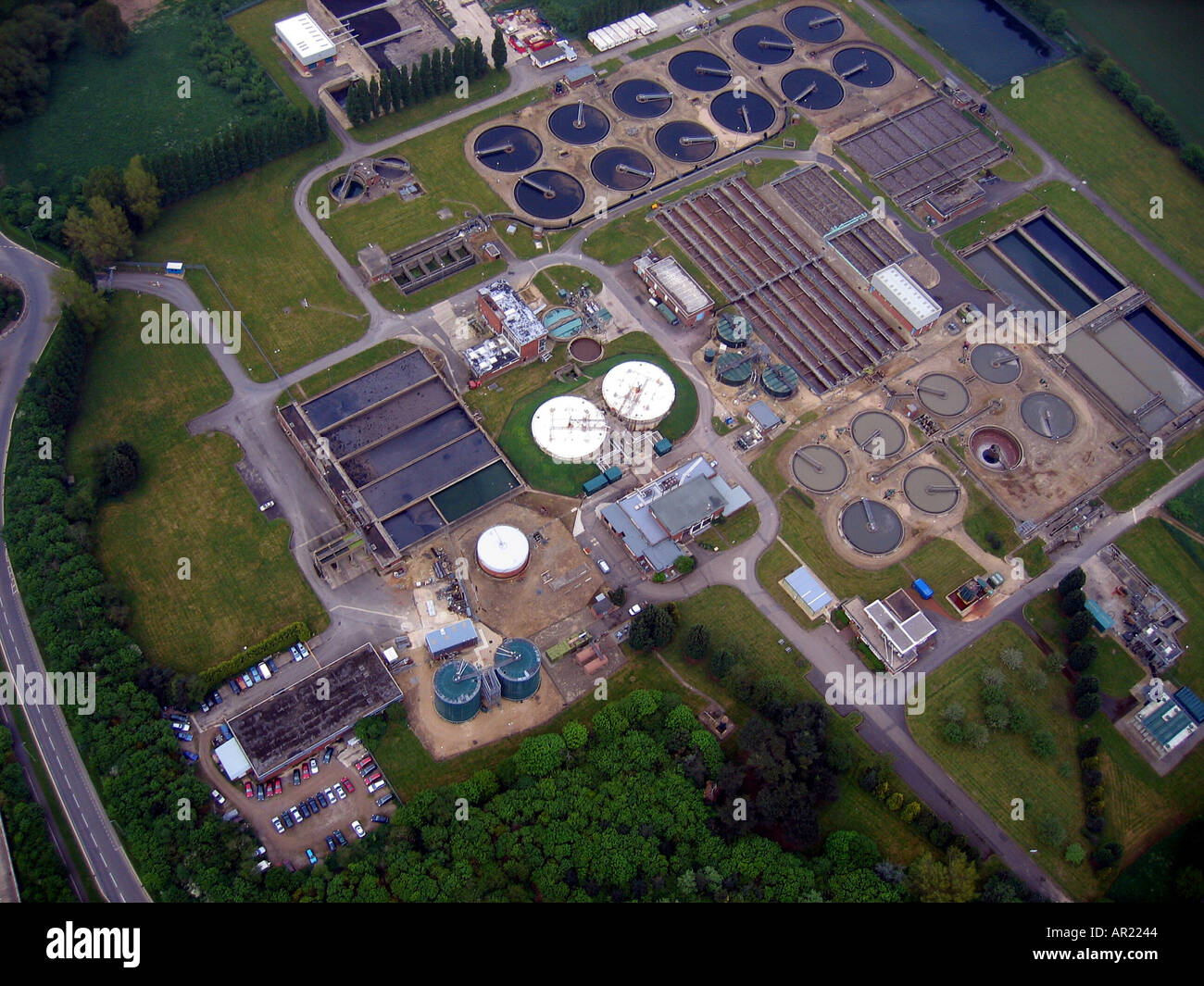 Aerial view of a sewage farm in south Oxford Stock Photo - Alamy