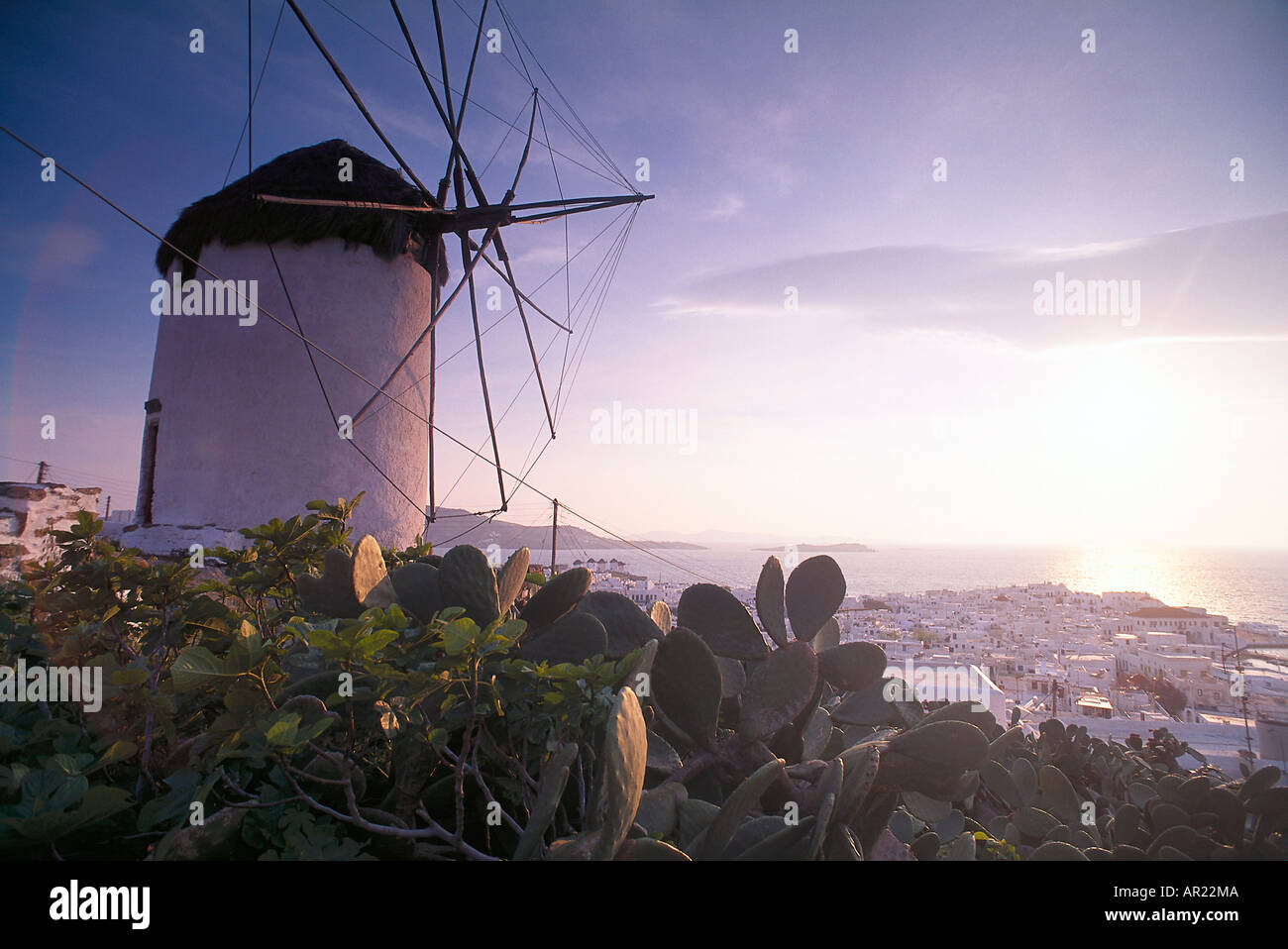Ano Myli, Windmill, Mykonos City, Mykonos Cyclades, Greece Stock Photo ...