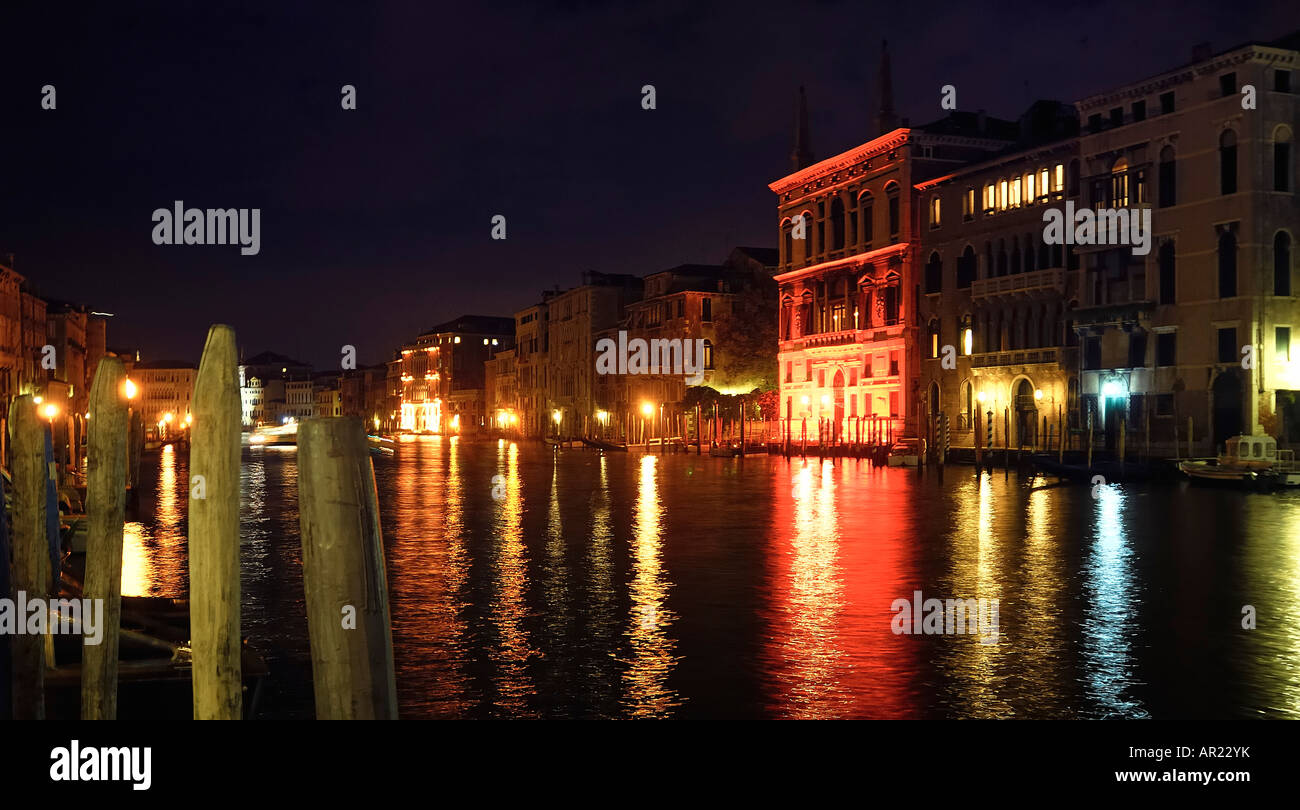 photograph of the grand canal at night in venice Stock Photo - Alamy