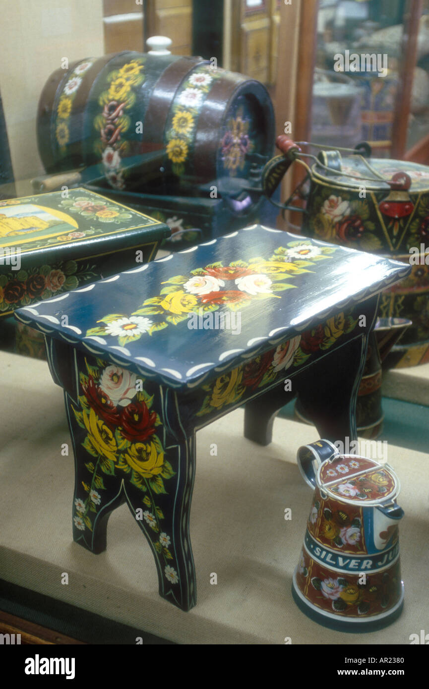 Traditionally painted Canal Ware in the Canal Museum on the Grand Union ...