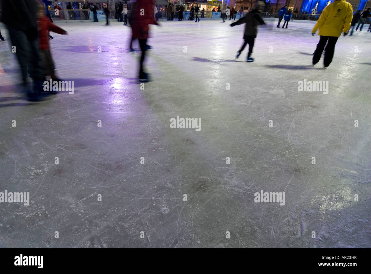 Horizontal close up of the shadows and scratches on the surface of an ...