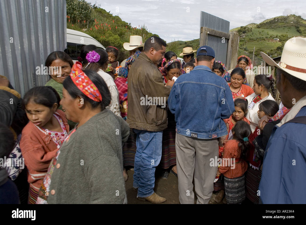 GUATEMALA CAPELLANIA Maya Ixil women in colorful traditional indigenous ...
