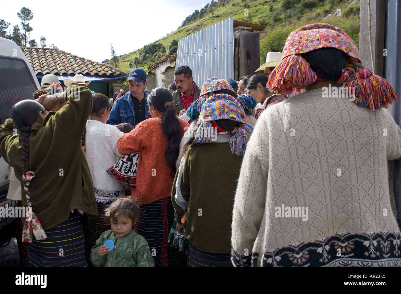 GUATEMALA CAPELLANILLA Maya Ixil women in colorful traditional ...