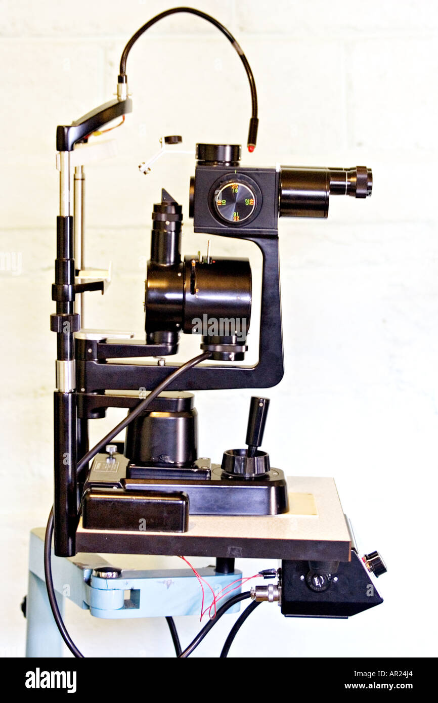 Ophthalmic microscope donated to eye clinic in Guatemala Stock Photo ...