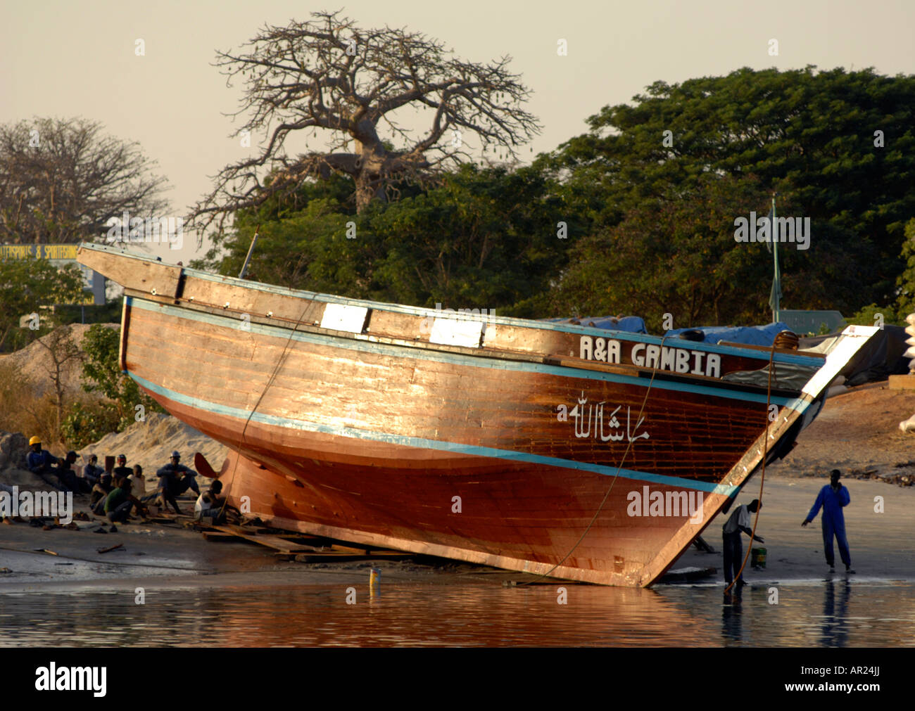 Wooden boat being constructed, The Gambia "West Africa Stock Photo - Alamy