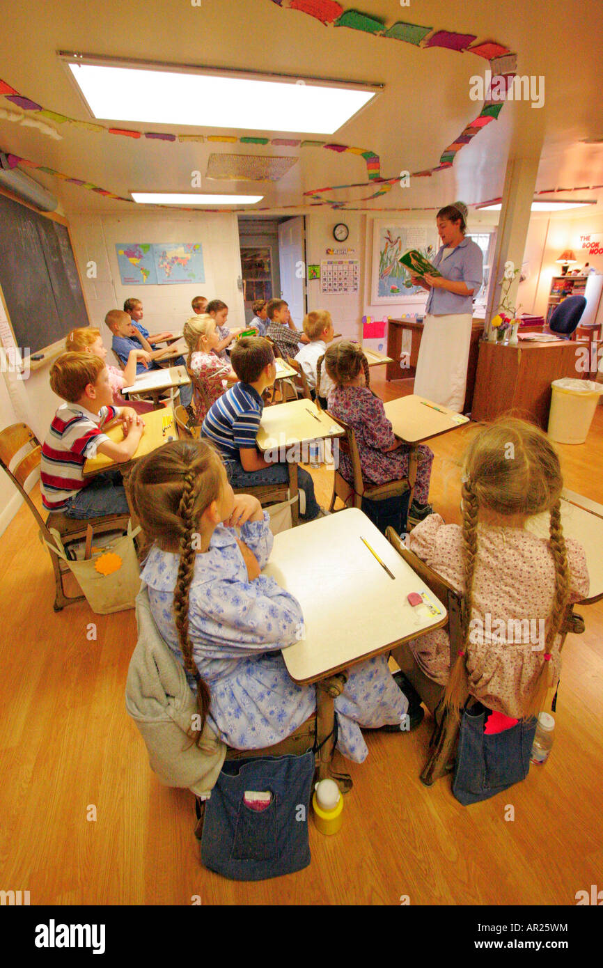 Mennonite School Children in Class in the Shenandoah Valley of Virginia ...
