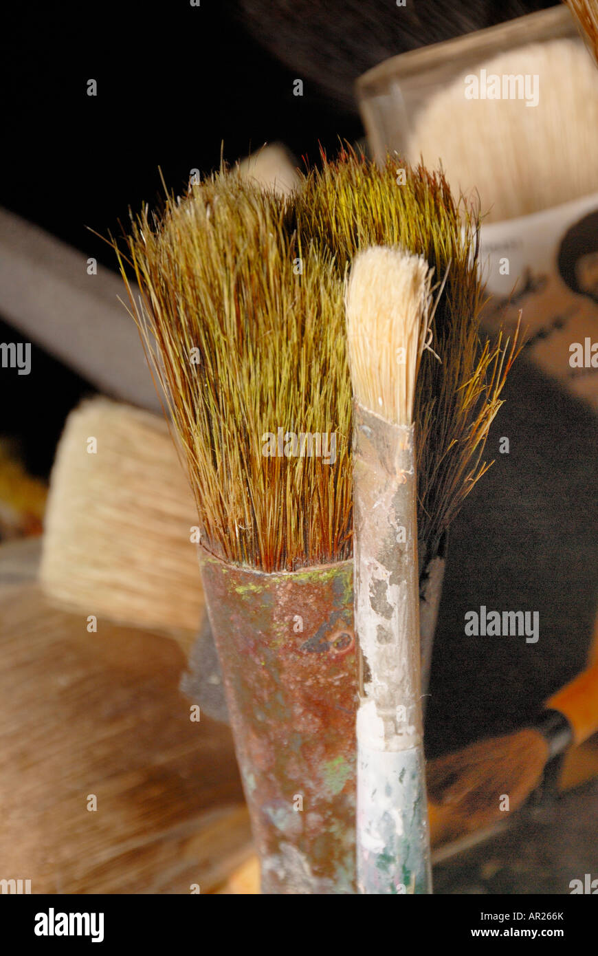 Artist paint asorted paint brushes Stock Photo - Alamy