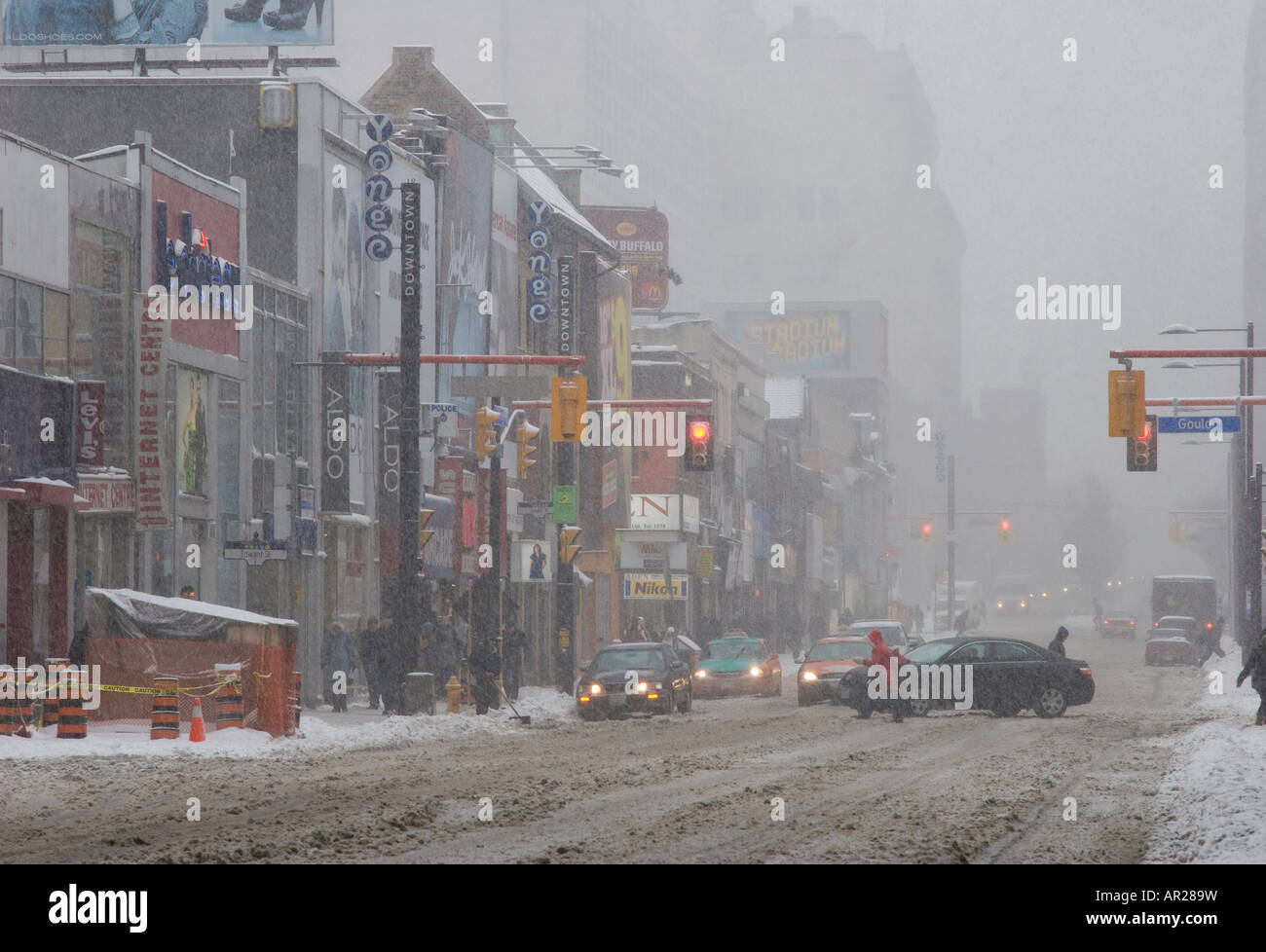 Snowstorm - Yonge Street - Downtown Toronto - Ontario - Canada Stock ...