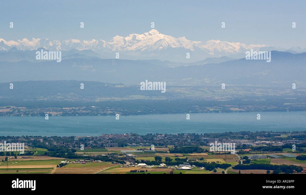 Mont Blanc as seen across lake geneve Stock Photo - Alamy